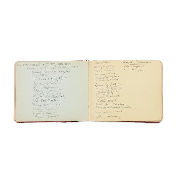 Bonhams : SUFFRAGETTE ALBUM â013 PANKHURSTS & THE WSPU Autograph album ...
