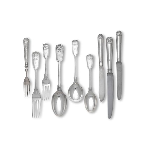 Bonhams : A silver Fiddle, Thread and Shell pattern flatware service ...