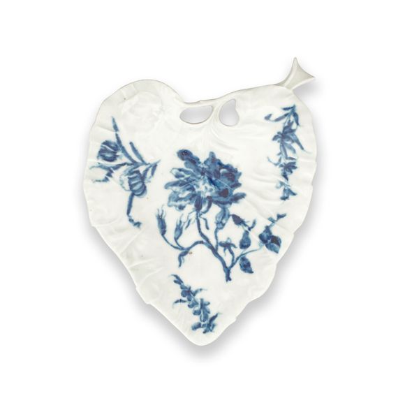 Bonhams : A rare Worcester leaf dish, circa 1760-65