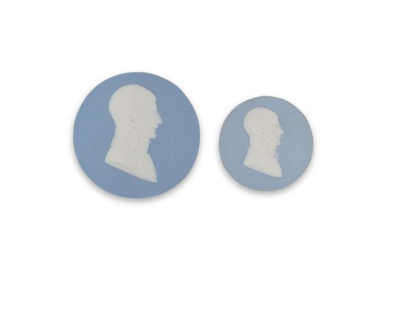 Bonhams : Two Sèvres biscuit porcelain portrait medallions depicting ...