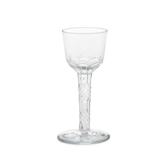 Bonhams A Rare Facet Stem Wine Glass Circa 1770 75