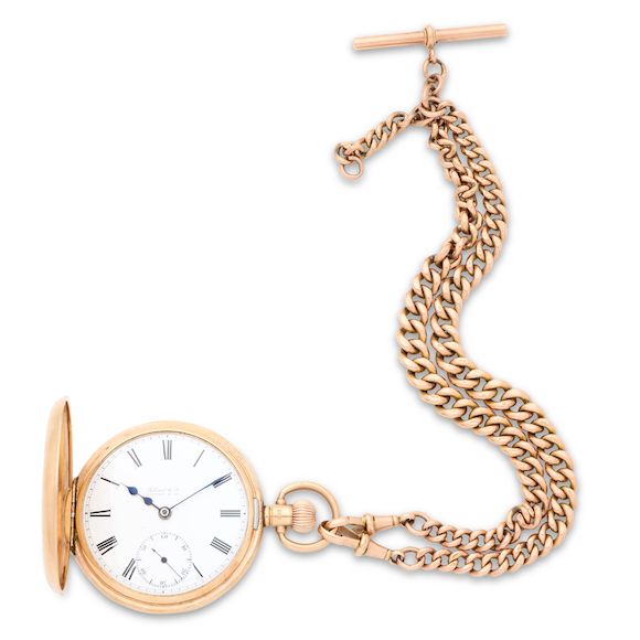 Bonhams : R. Gilbert & Son. A 9K gold keyless wind half hunter pocket ...