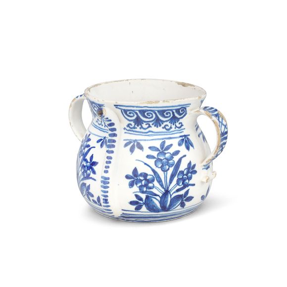 Bonhams : An English delftware posset pot, circa 1710-30
