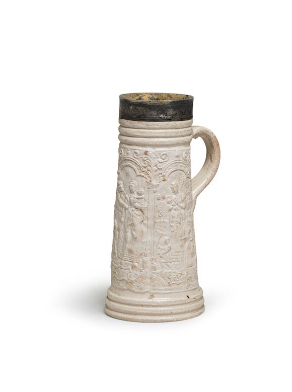 Bonhams : A silver-gilt-mounted Siegburg stoneware jug (Schnellle ...