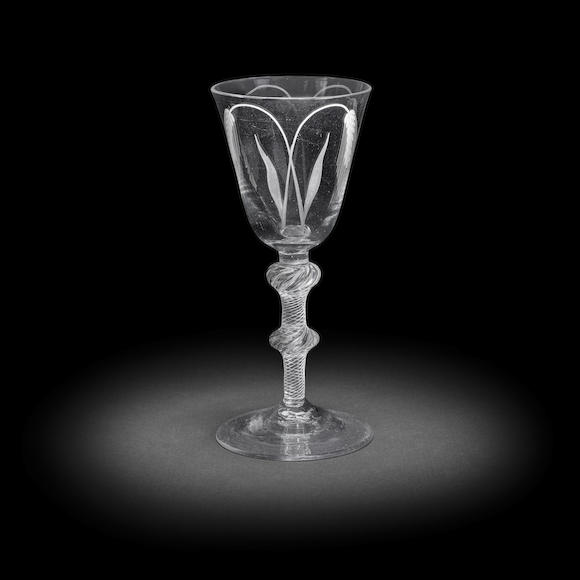 Bonhams An Engraved Airtwist Ale Goblet Circa 1750