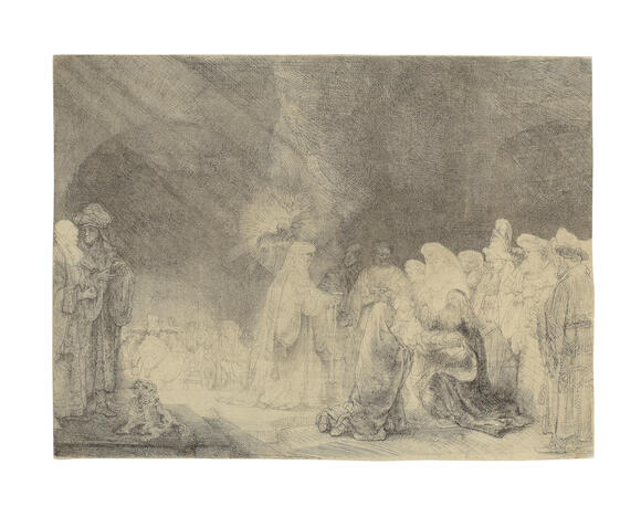 Bonhams : Rembrandt Harmensz van Rijn (Dutch, 1606-1669) The Presentation in the Temple: Oblong ...
