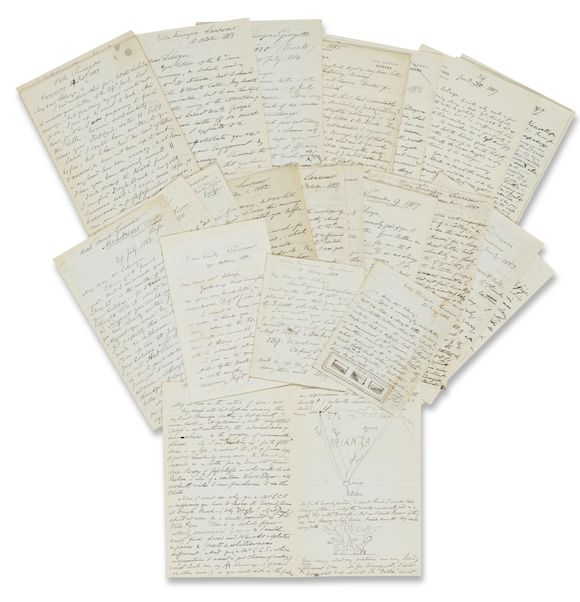 Bonhams : LEAR (EDWARD) Series of 43 letters and a postcard signed ...