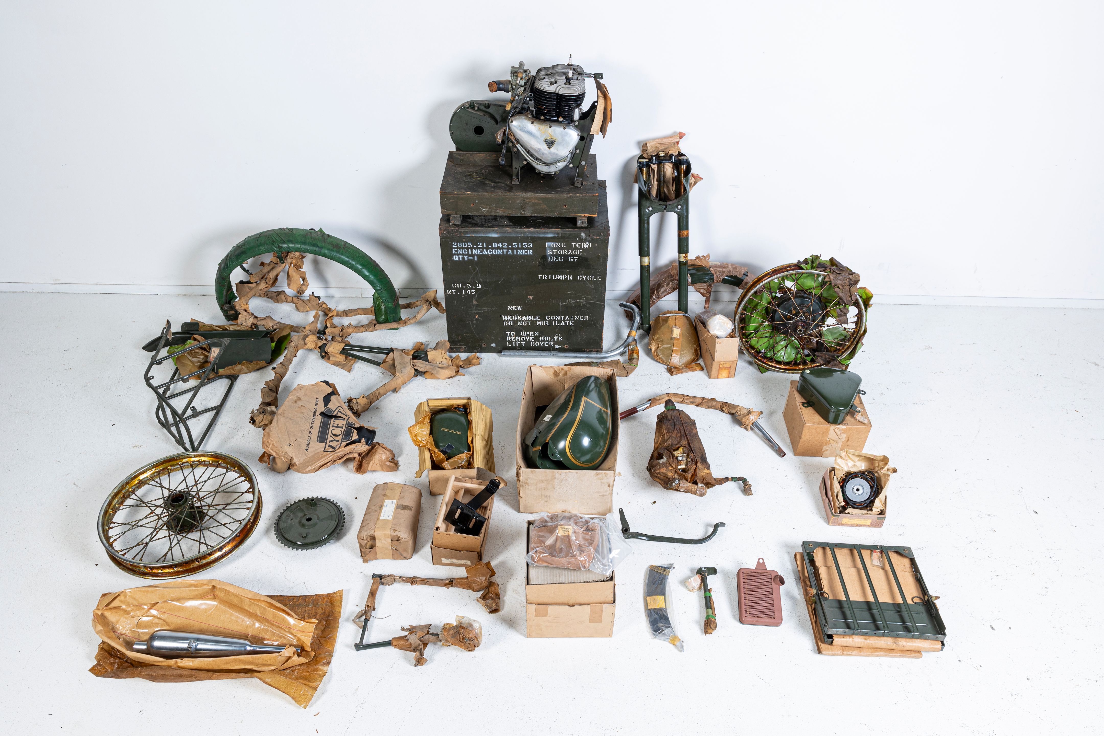 Bonhams Cars : A Dismantled Triumph TRW Motorcycle Project ((Qty))