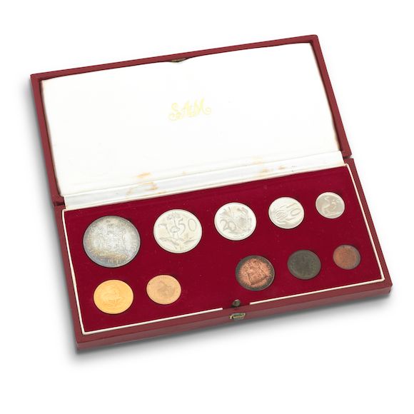 Bonhams : Repulic of South Africa - 1975 ten-coin 22 carat old proof set