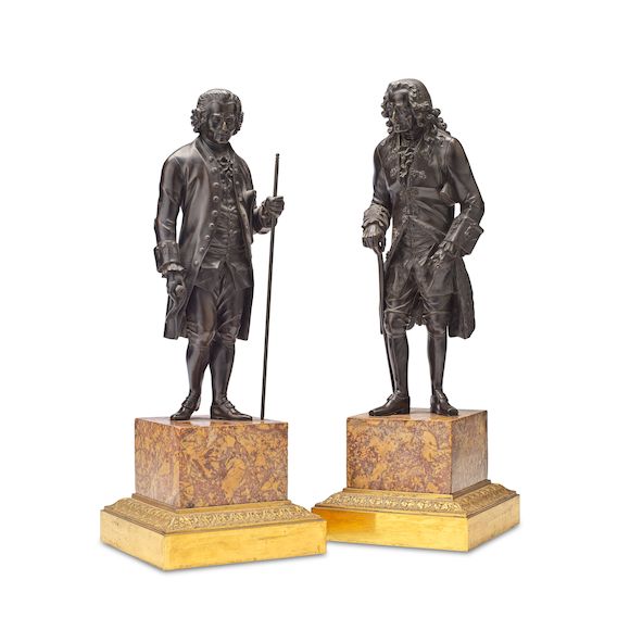 Bonhams : A pair of second quarter 19th century French patinated bronze ...