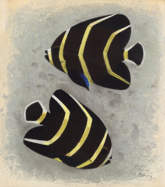 Bonhams : Simon Albert Bussy (British, 1870-1954) Poissons Coralliens ...