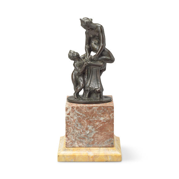 Bonhams An Italian Patinated Bronze Figural Group Of Venus And Cupid