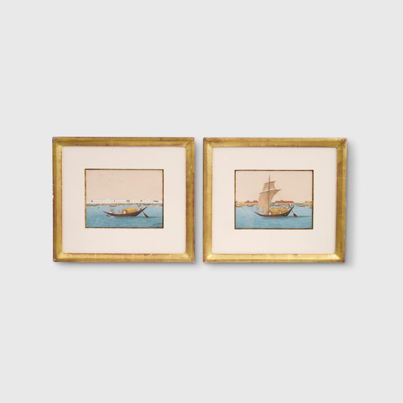 Bonhams : A pair of Indian paintings on mica 16.0cm x 12.0cm within ...