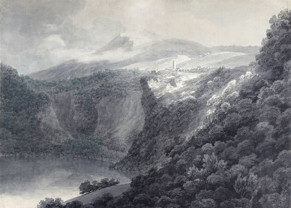 Bonhams : John Robert Cozens (London 1752-1799) The Lake and Town of ...