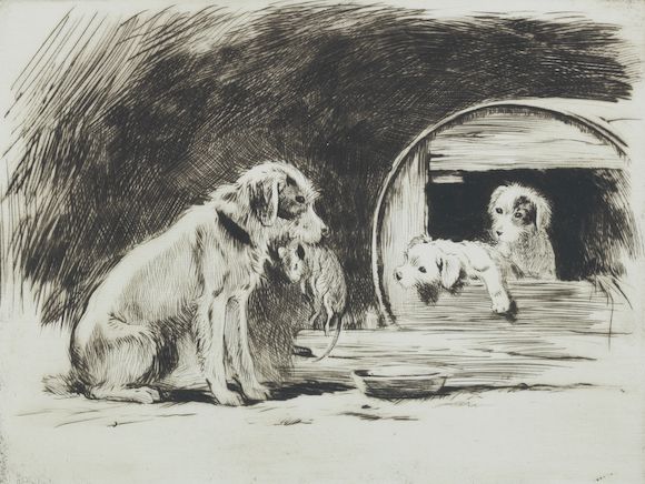 Bonhams : George Soper RE (British, 1870-1942) Terrier with catch for ...
