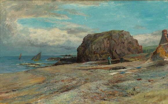 Bonhams : John Smart, RSA, RSW, RBA (British, 1838-1899) Drying the nets