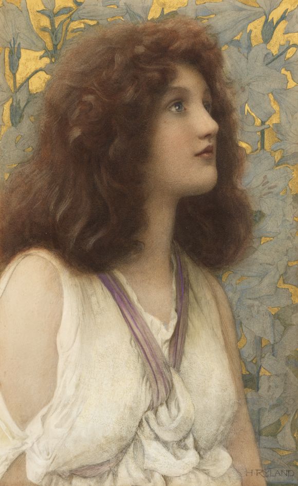 Bonhams : Henry Ryland, RI (British, 1856-1924) Portrait of a young lady