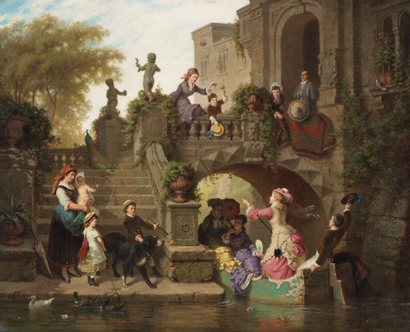 Bonhams : Hans Brunner (German, 1813-1888) The boat ride