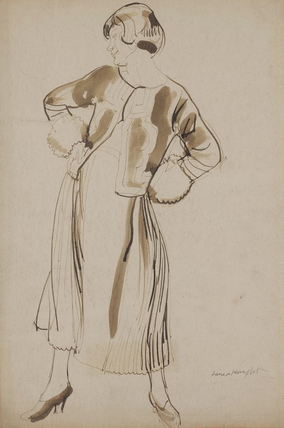 Bonhams : Dame Laura Knight, RA, RWS (British, 1877-1970) Study of a lady