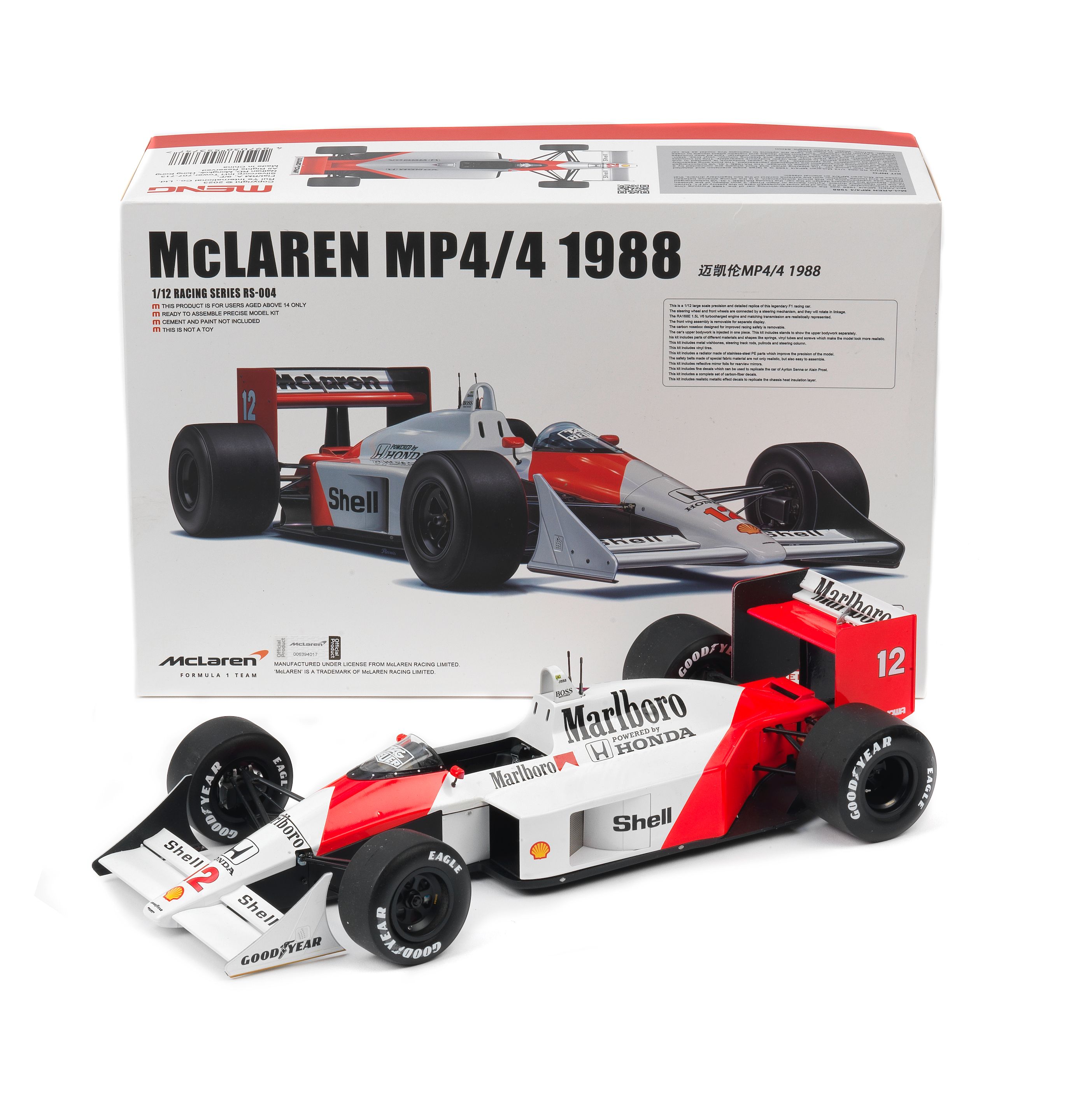 Bonhams Cars : A boxed 1:12 scale model kit of Ayrton Senna's 1988 McLaren MP4/4 by MENG,