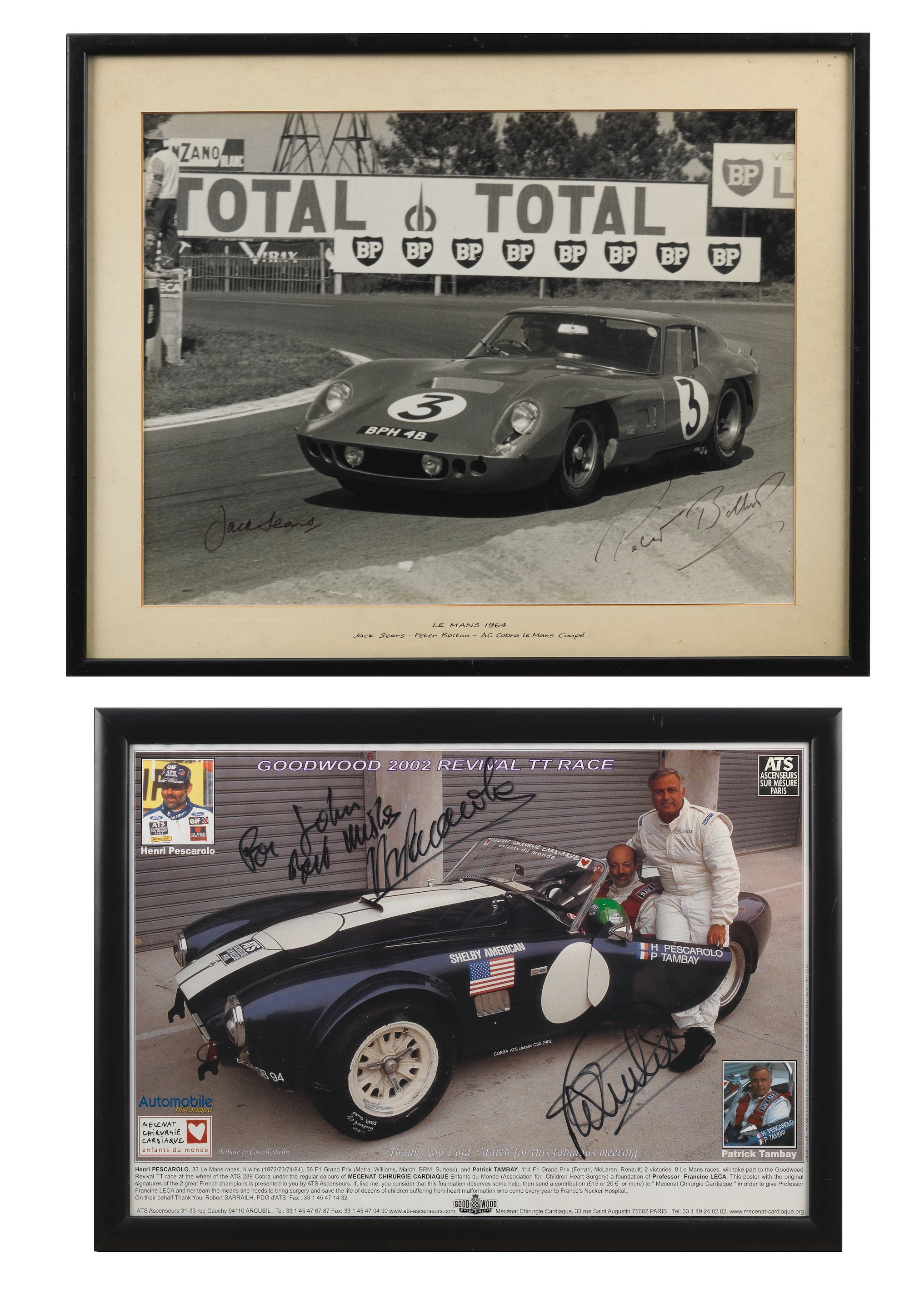 Bonhams Cars : Two signed motor racing images, ((2))