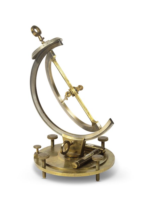 Bonhams : A rare Benjamin Martin brass universal dial or portable ...