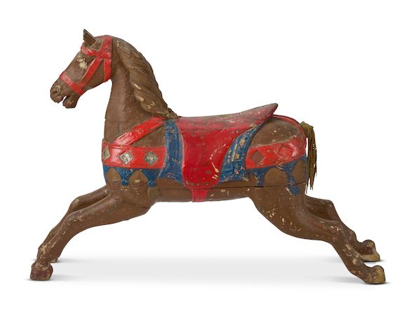 Bonhams : A German carved and painted juvenile Dobby galloper ...
