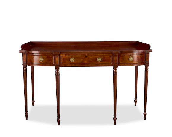 Bonhams : A Regency mahogany and ebonised moulded breakfront serving ...