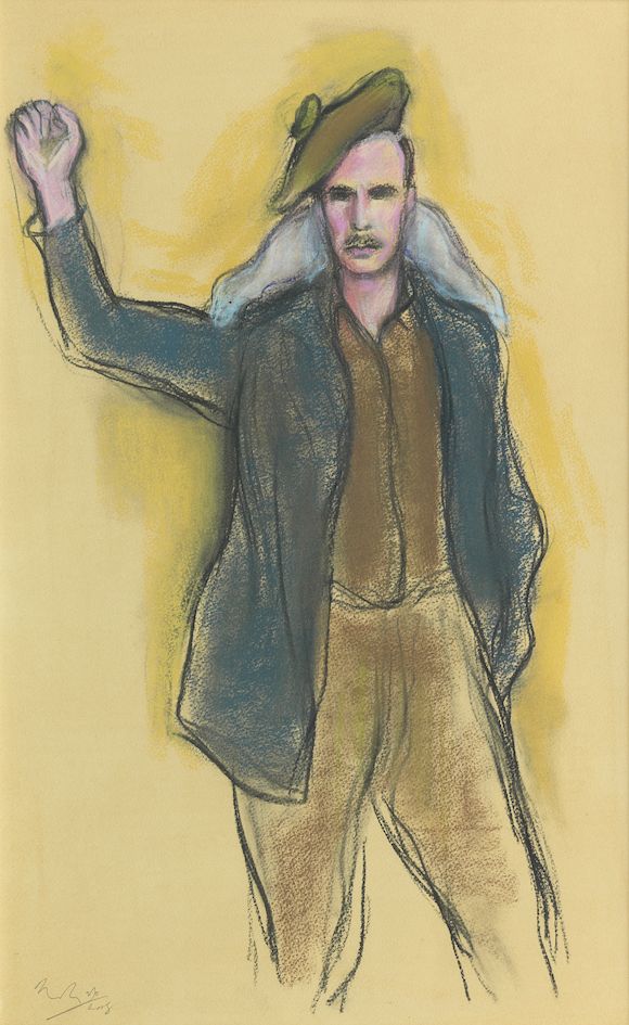 Bonhams : Alexander Moffat OBE RSA (born 1943) Hamish Henderson: Italy 1944