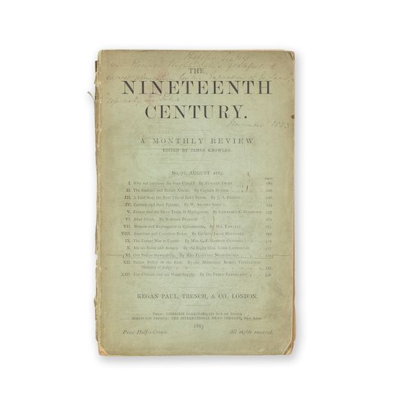 Bonhams : NIGHTINGALE (FLORENCE) 'Our Indian Stewardship', [in] The ...