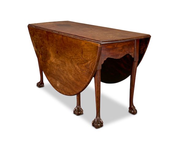 Bonhams : A George II mahogany drop-leaf table with an unusual combined ...