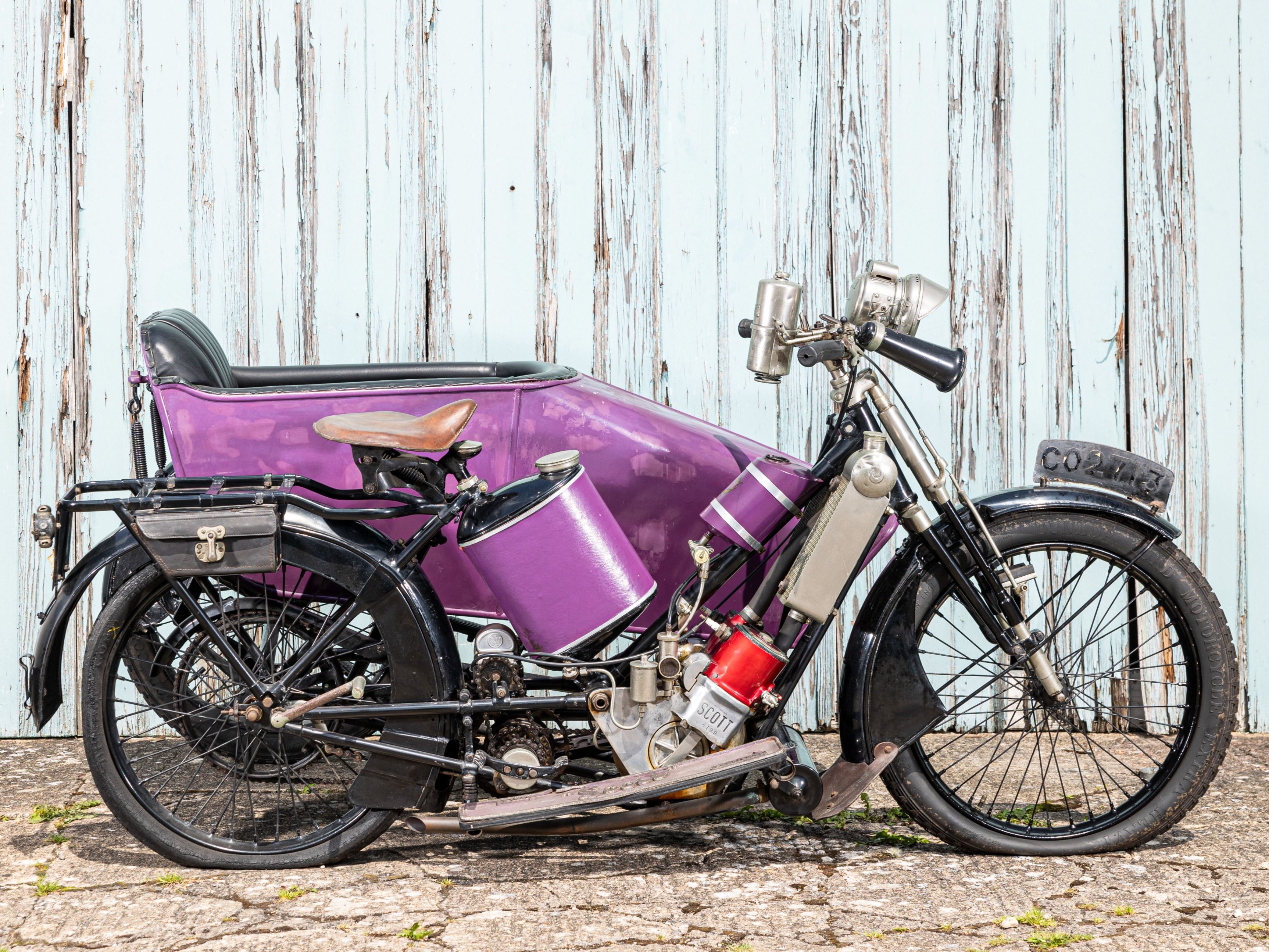 Bonhams Cars : c.1915 Scott 3¾hp 532cc Two-speed Motorcycle Combination ...