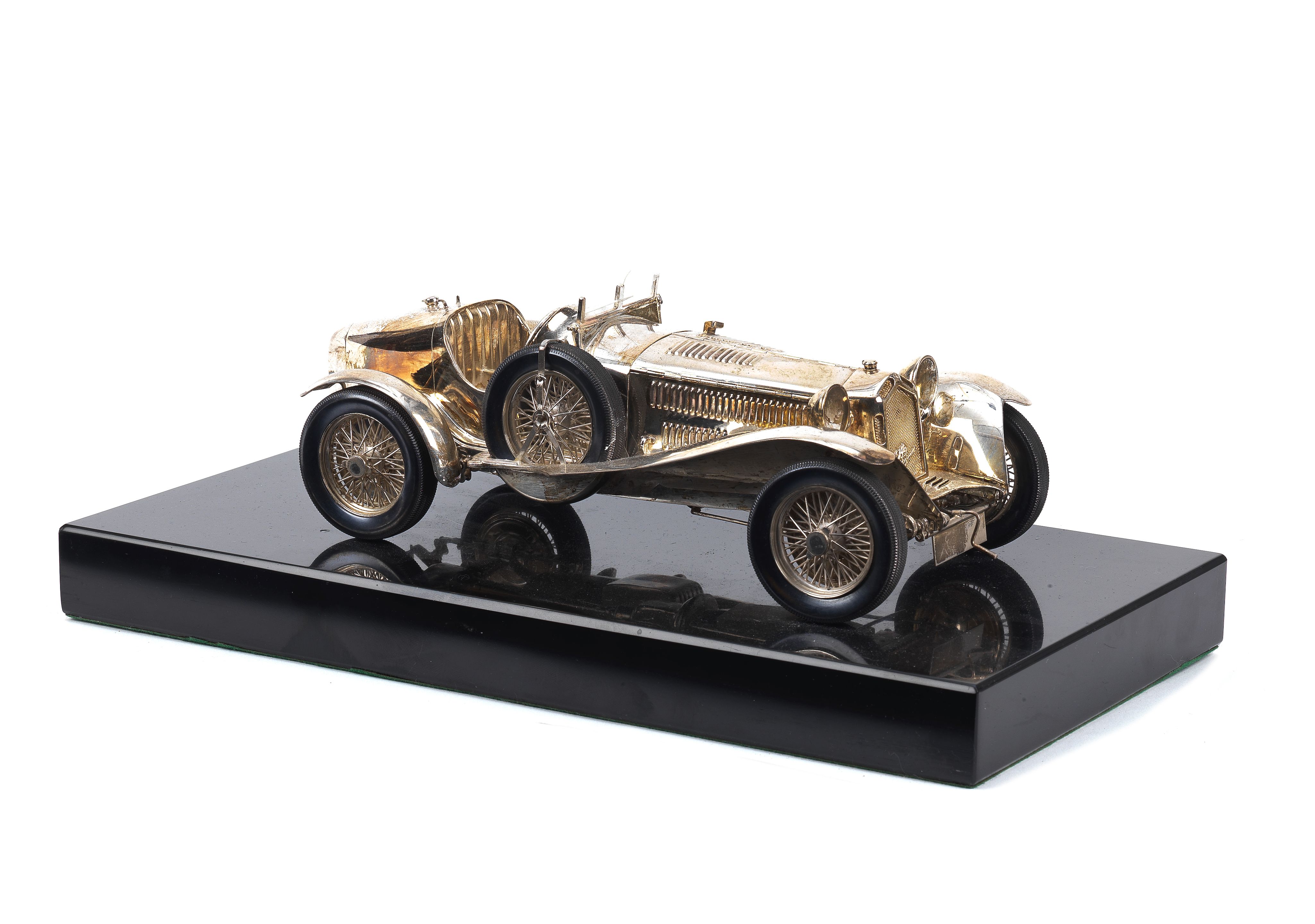 Bonhams Cars : A Sterling silver scale model of an Alfa Romeo Monza by ...