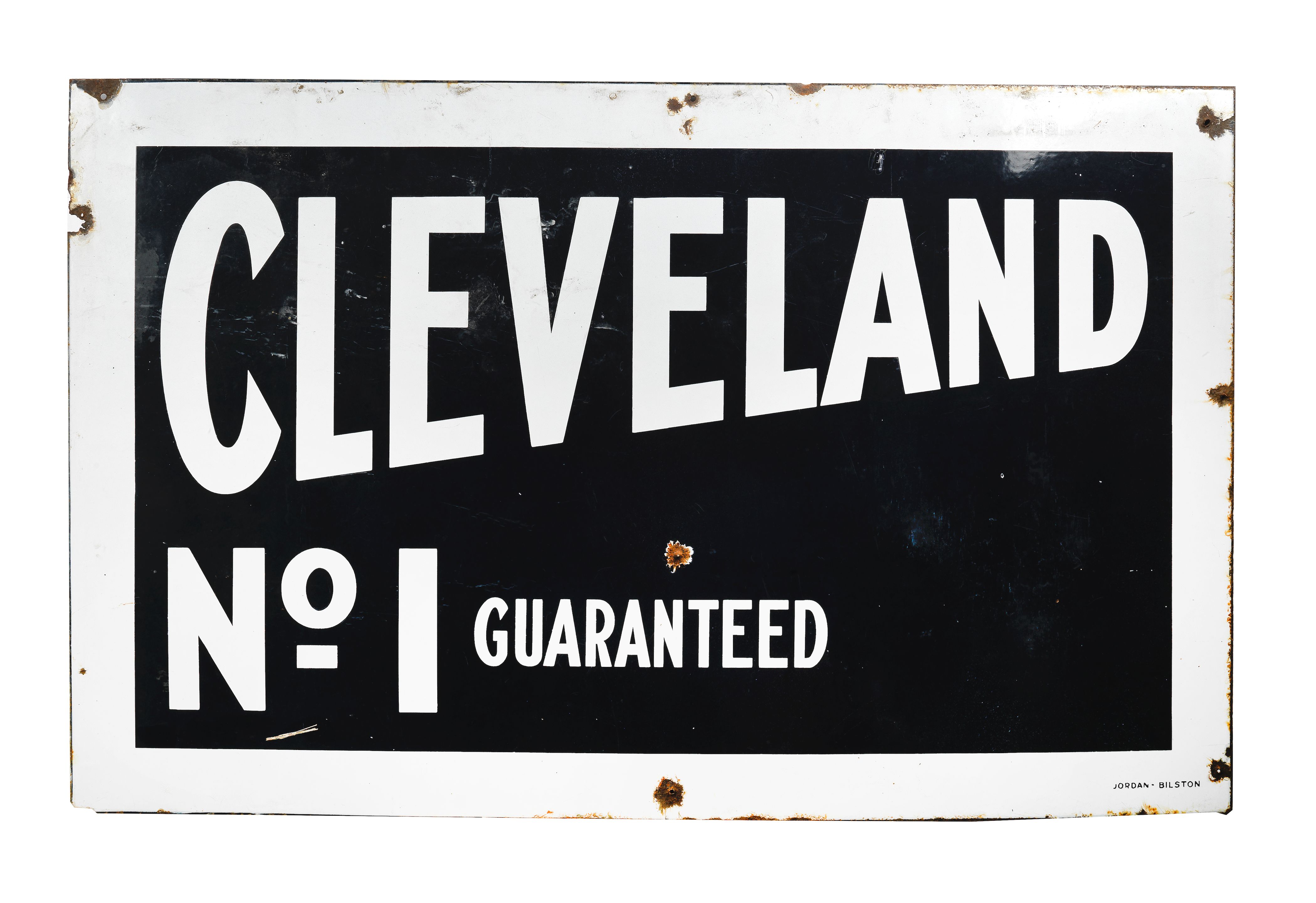 Bonhams Cars : A Cleveland No1 Guaranteed enamel sign by J A Jordan ...