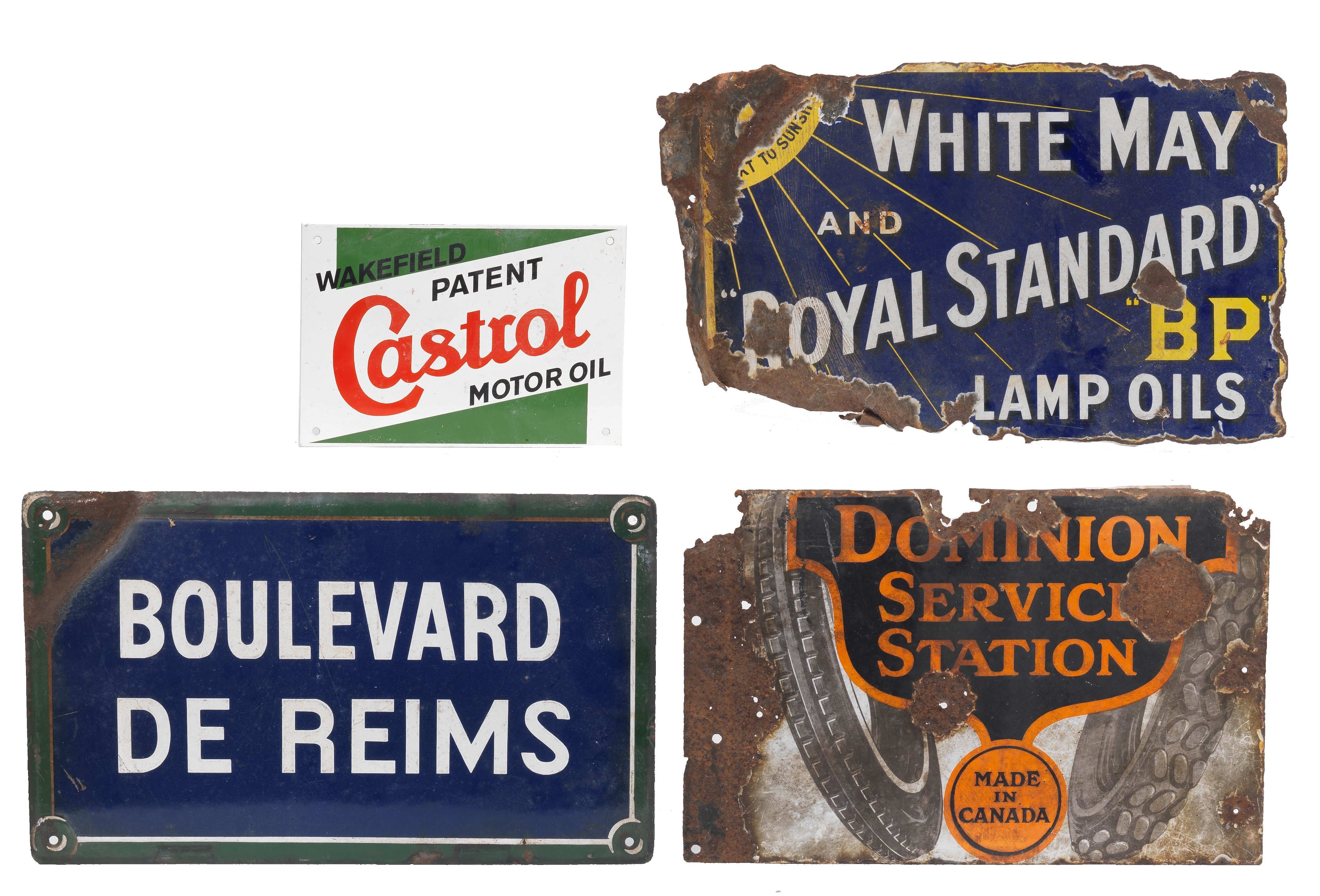 Bonhams Cars : Four enamel signs, ((4))