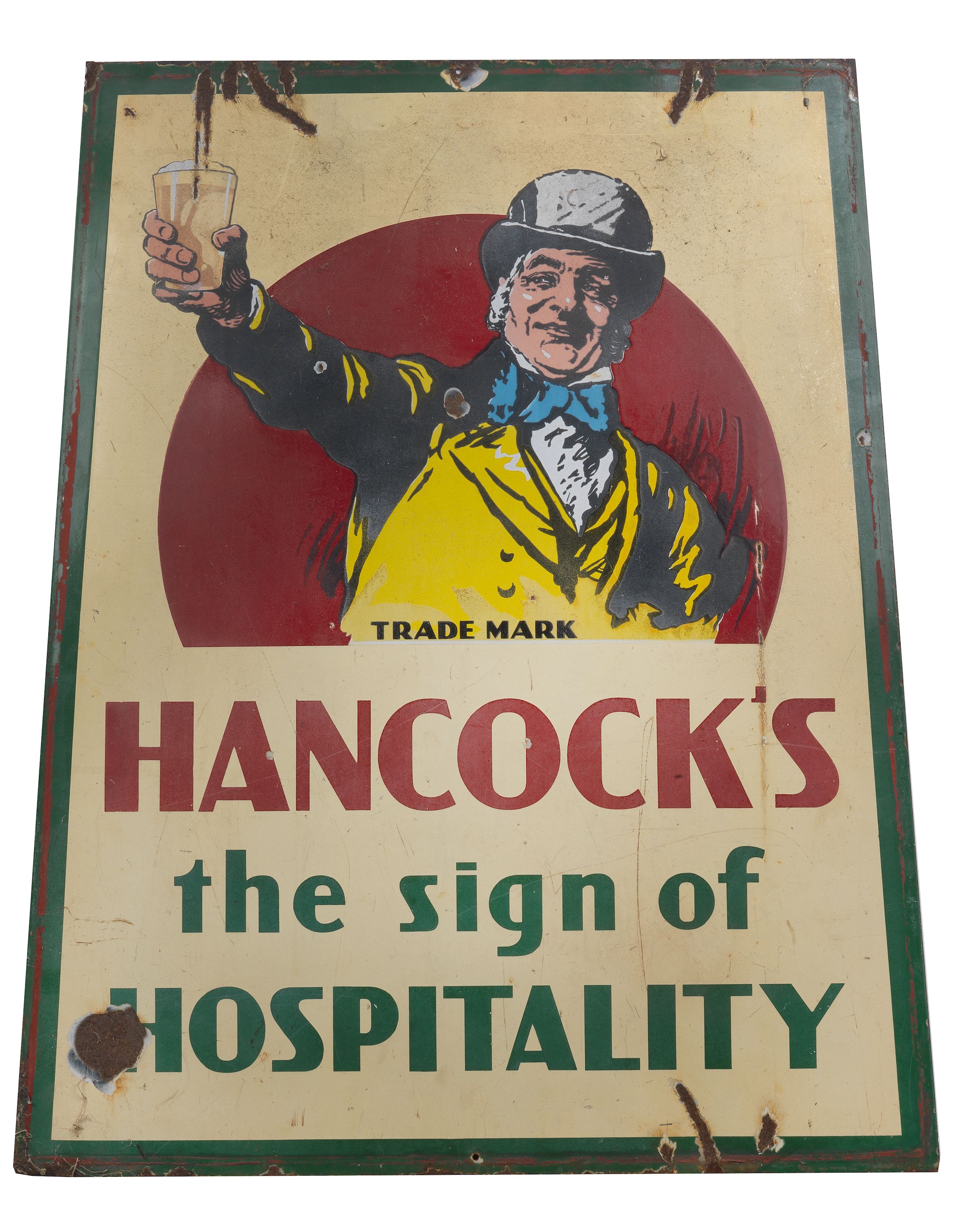 Bonhams Cars : A Hancock's enamel sign,