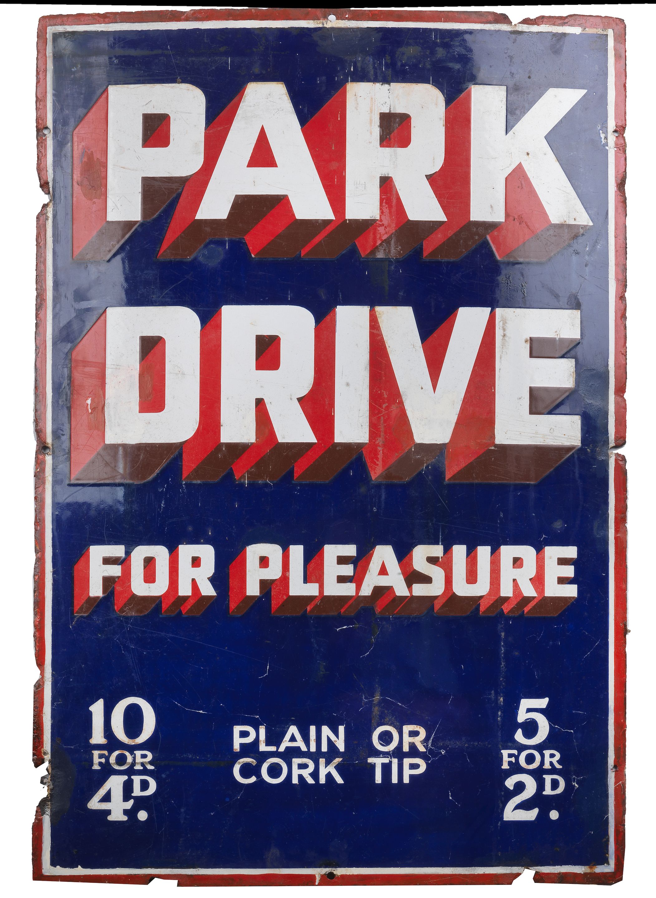 Bonhams Cars : A Park Drive For Pleasure enamel sign,