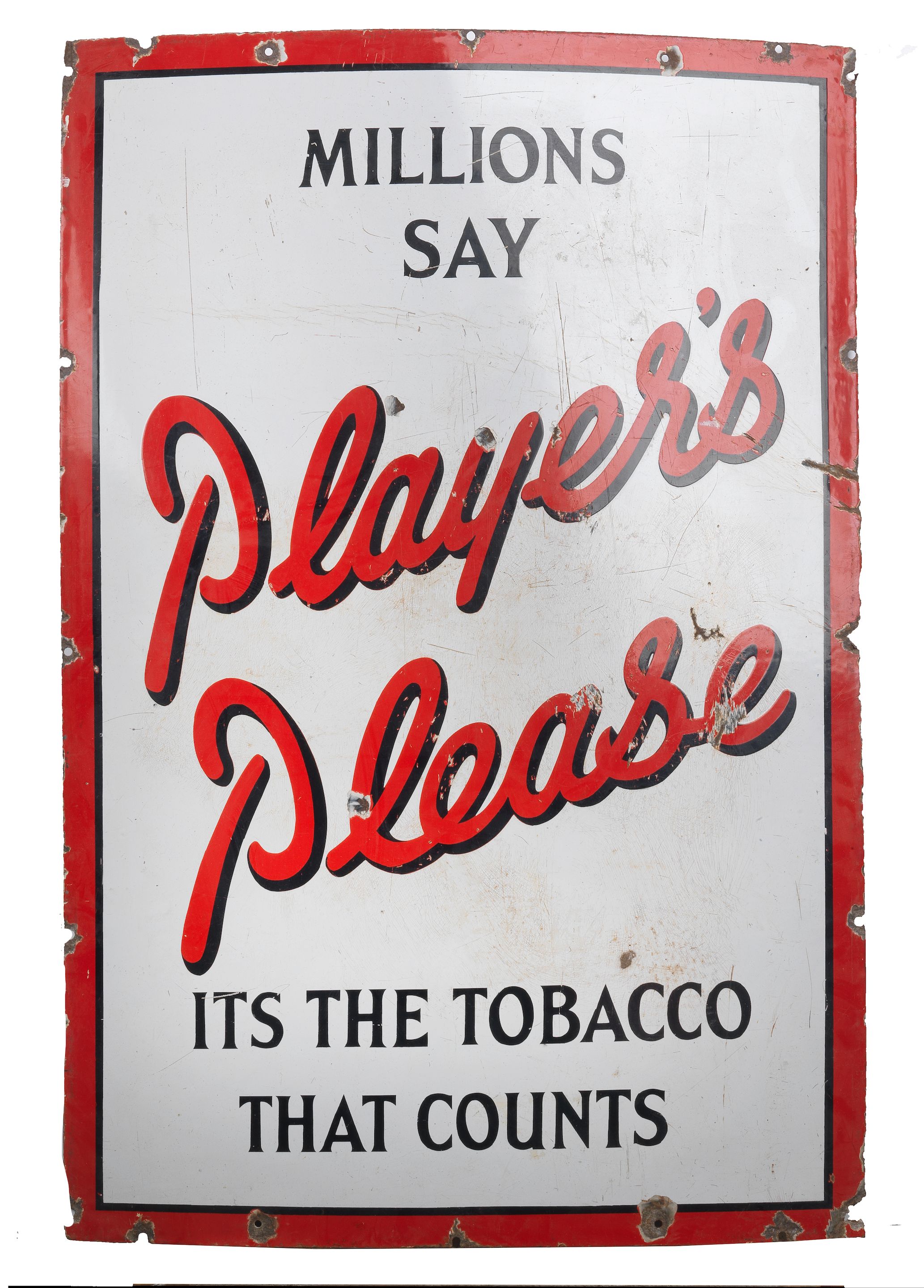 Bonhams Cars : A Players Please enamel sign,