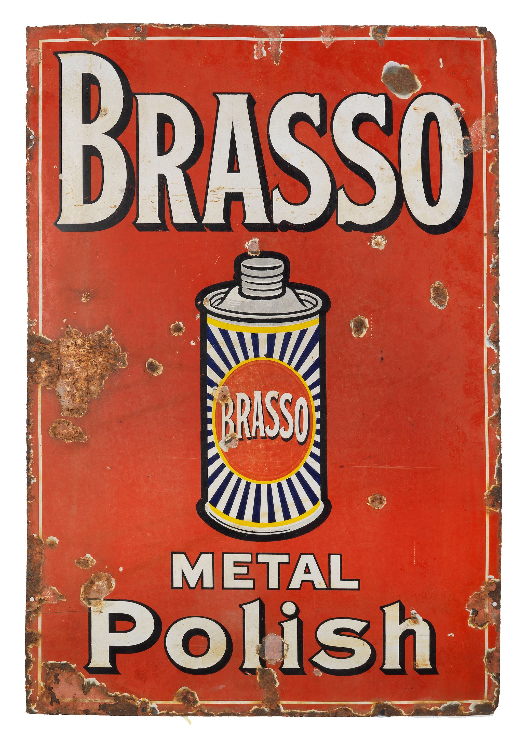 Bonhams Cars : A Brasso Metal Polish enamel sign,