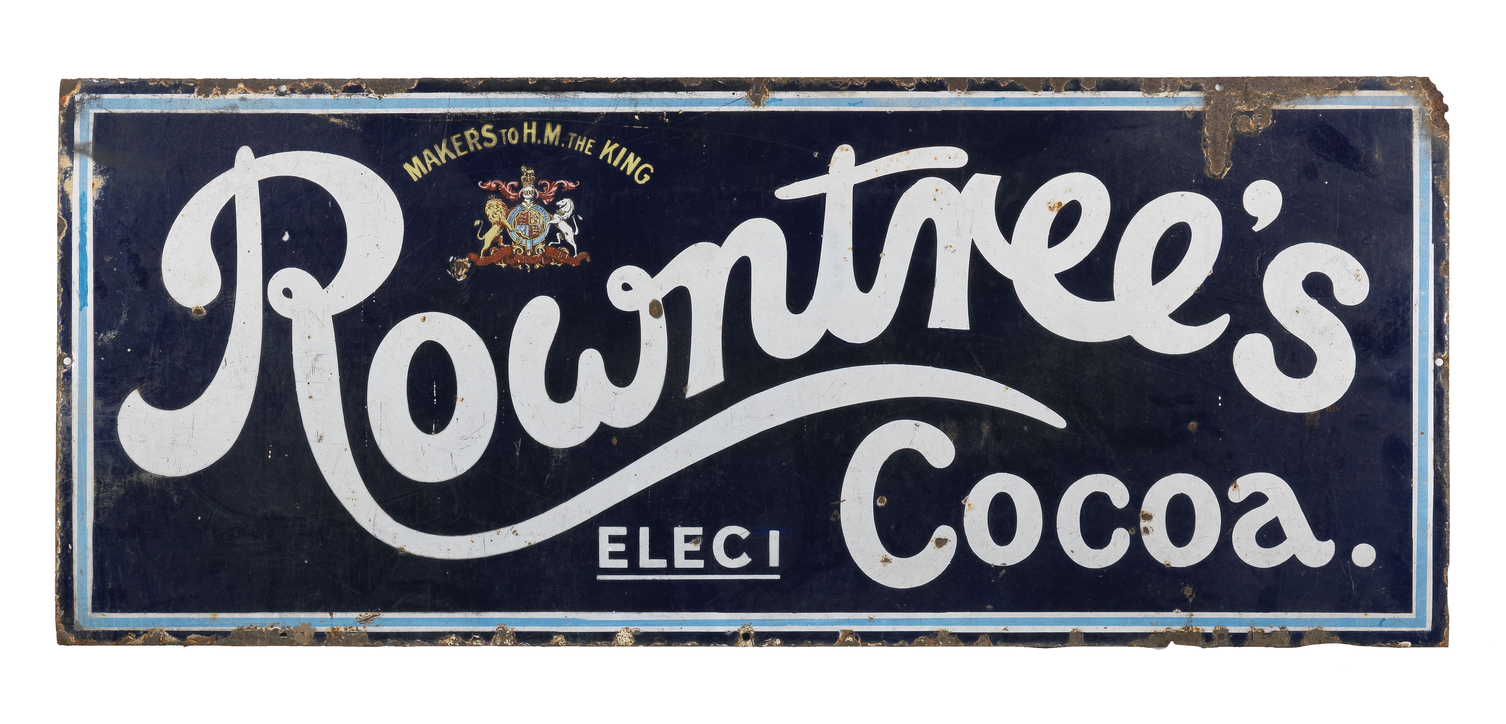 Bonhams Cars : A Rowntree's Cocoa enamel sign,