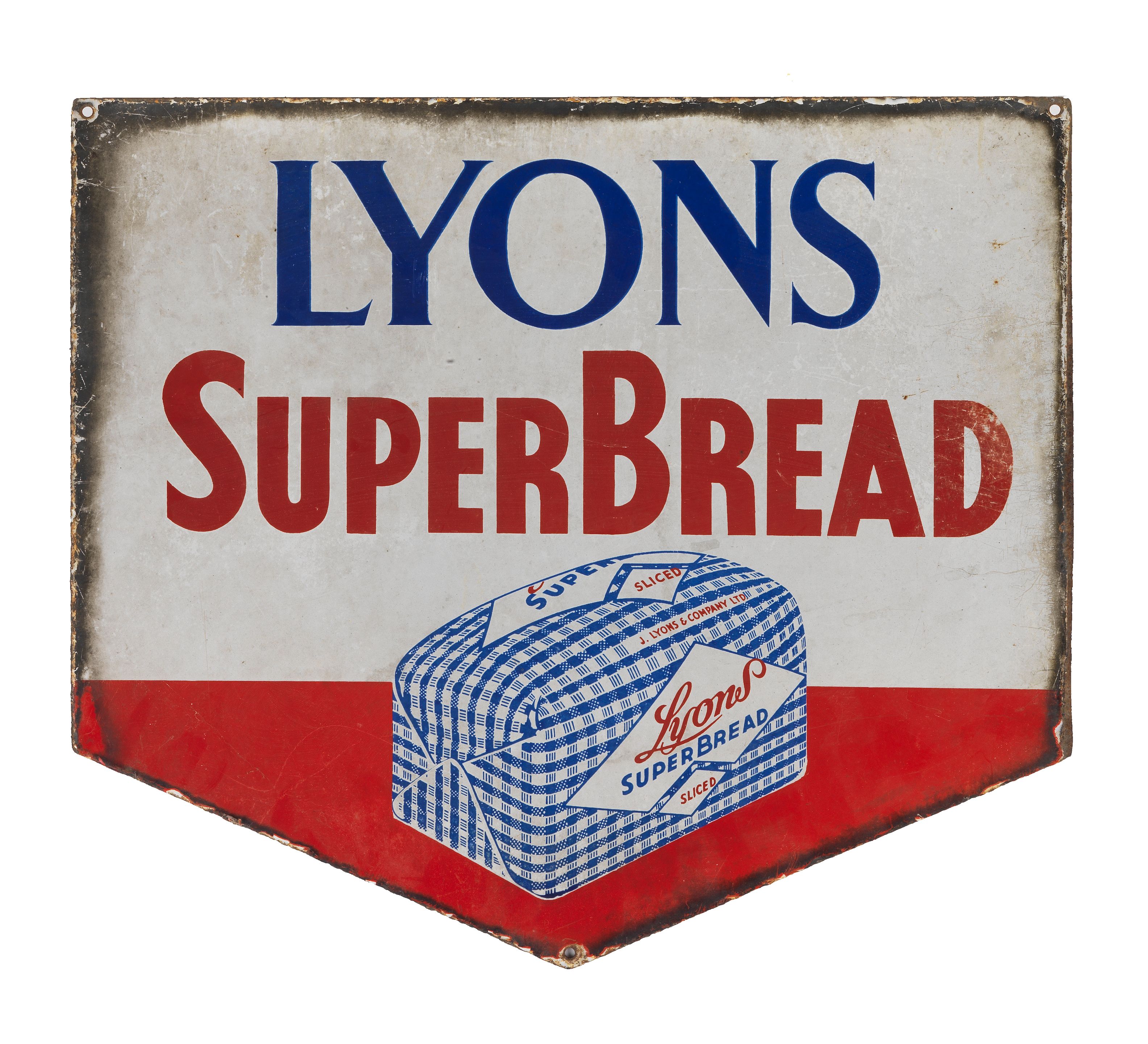 Bonhams Cars : A Lyons Superbread enamel sign,