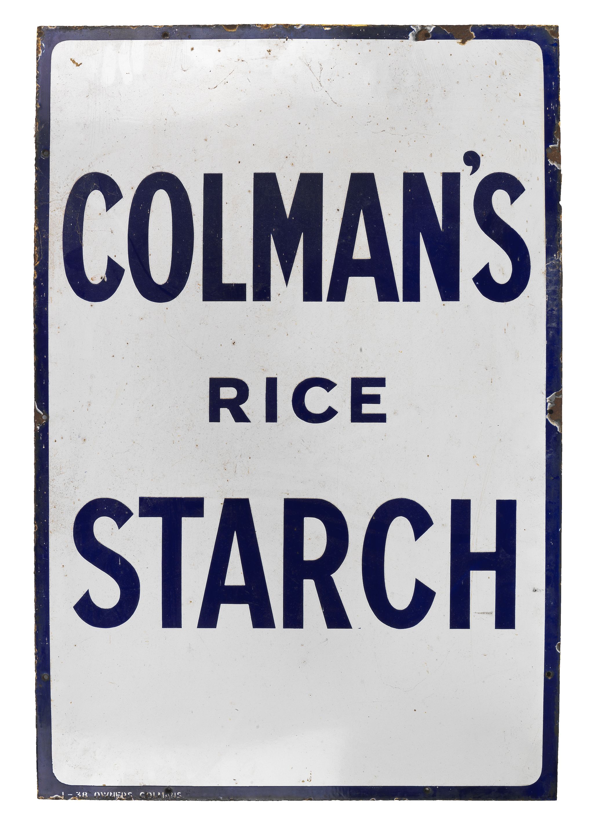 Bonhams Cars : A Colman's Starch enamel sign,