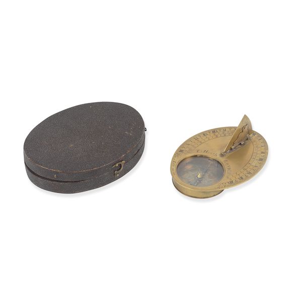 Bonhams : A Thomas Heath brass Butterfield-type sundial, English, circa ...