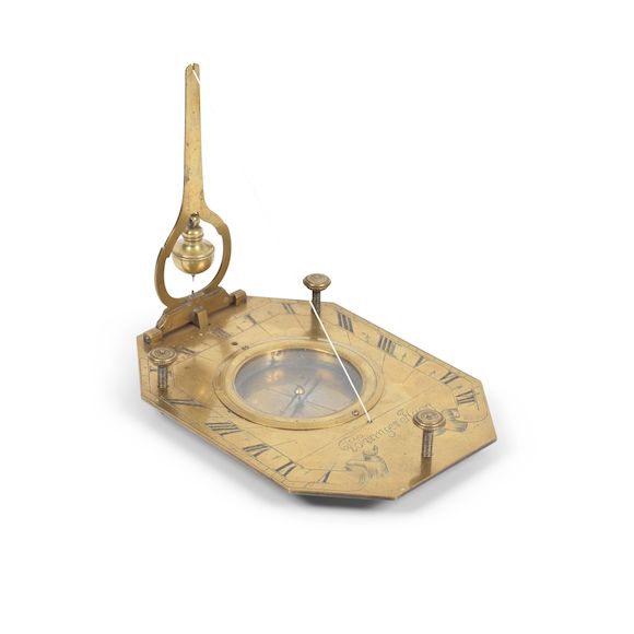 Bonhams : A Pohringer brass string gnomon dial, probably Dutch, early ...