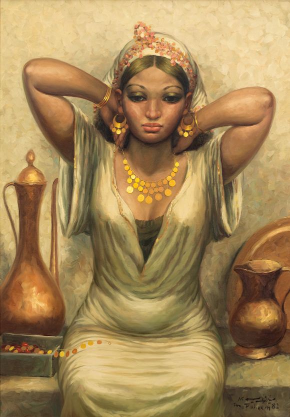 Bonhams : Munir Fahim (Egypt, 1935-1983) Nubian Woman