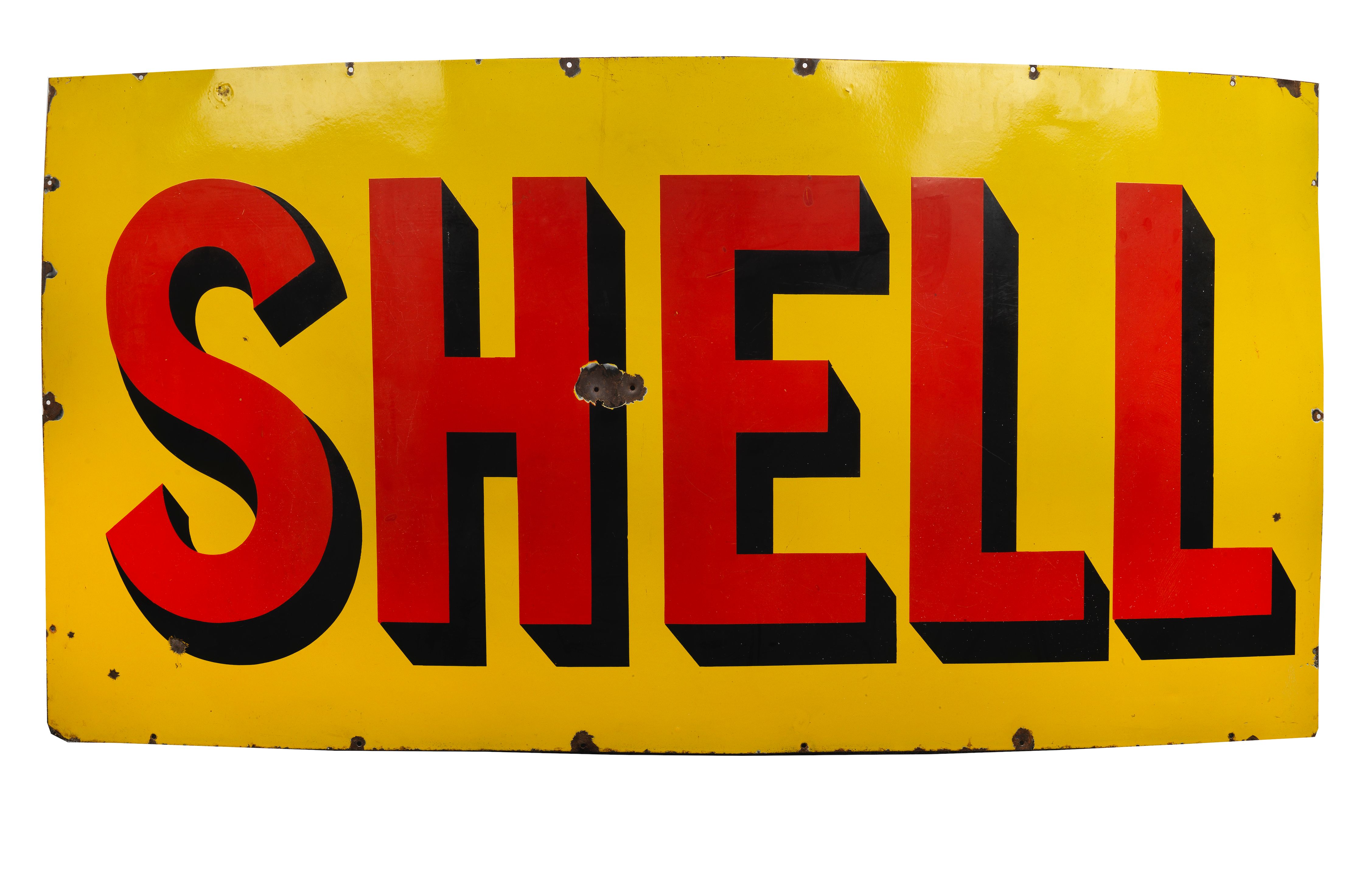 Bonhams Cars : A large 'Shell' enamel sign,
