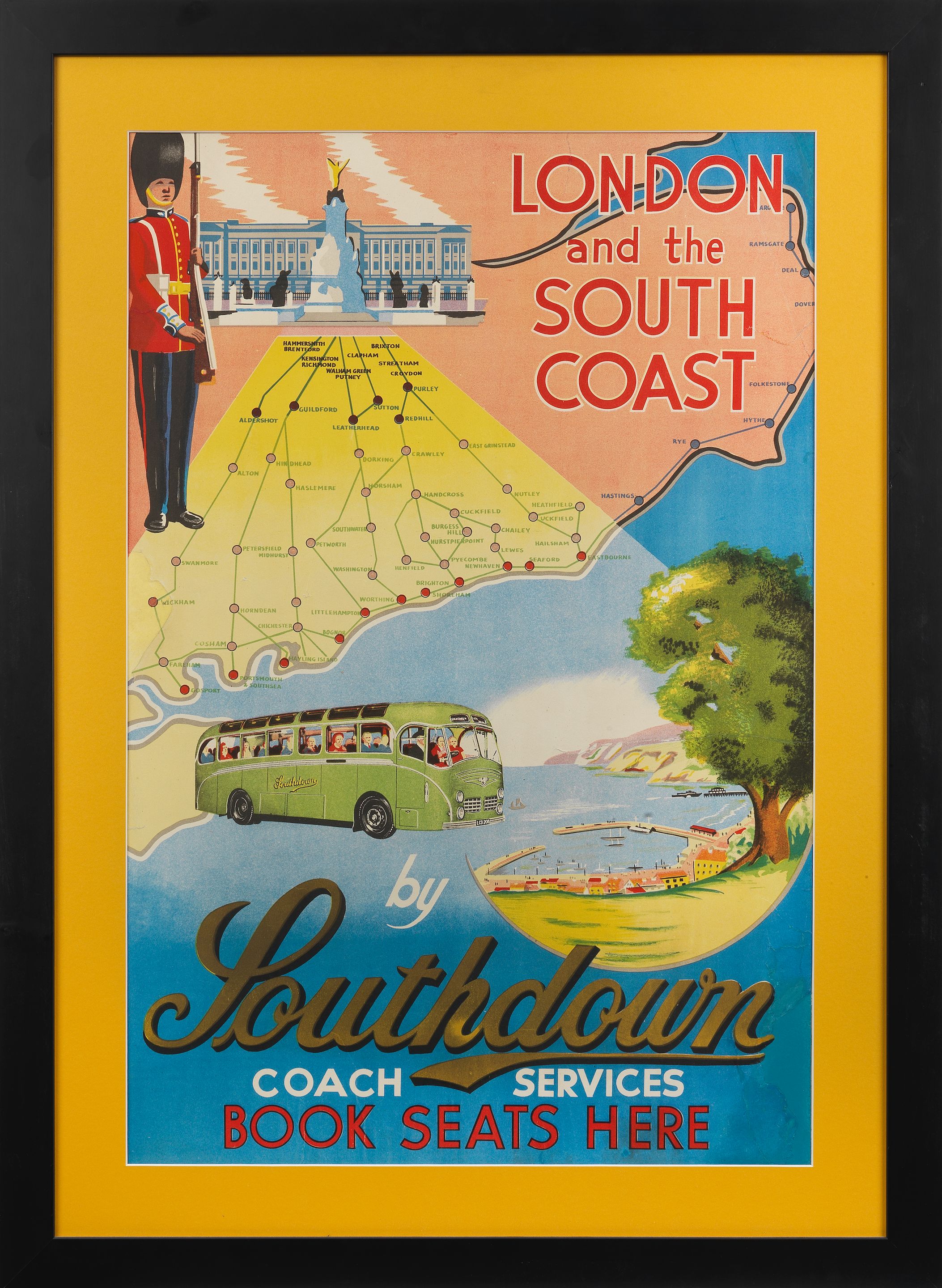 Bonhams Cars : A Southdown Coach Services poster for 'London and the ...