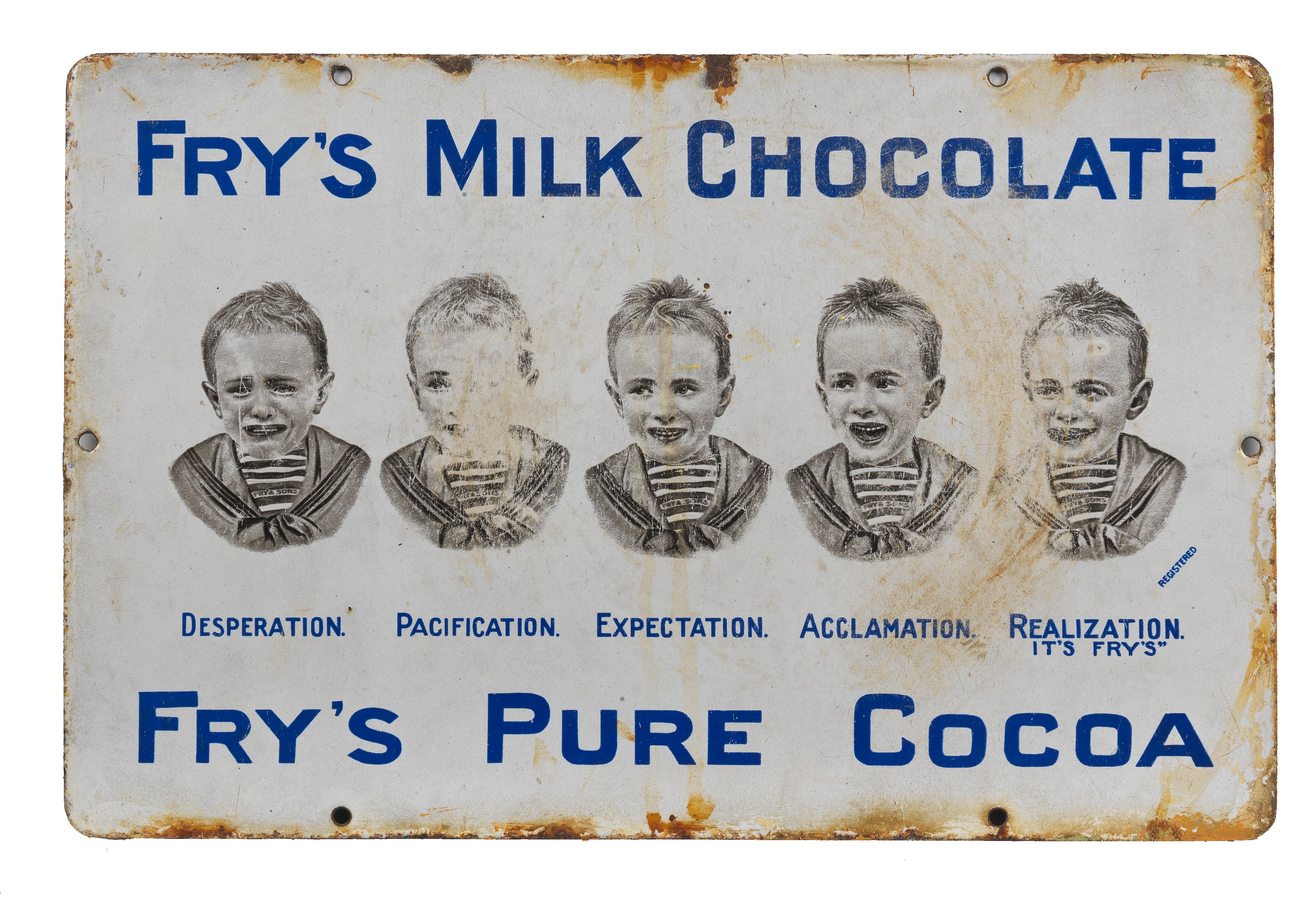 Bonhams Cars : A Fry's Five Boys enamel sign,