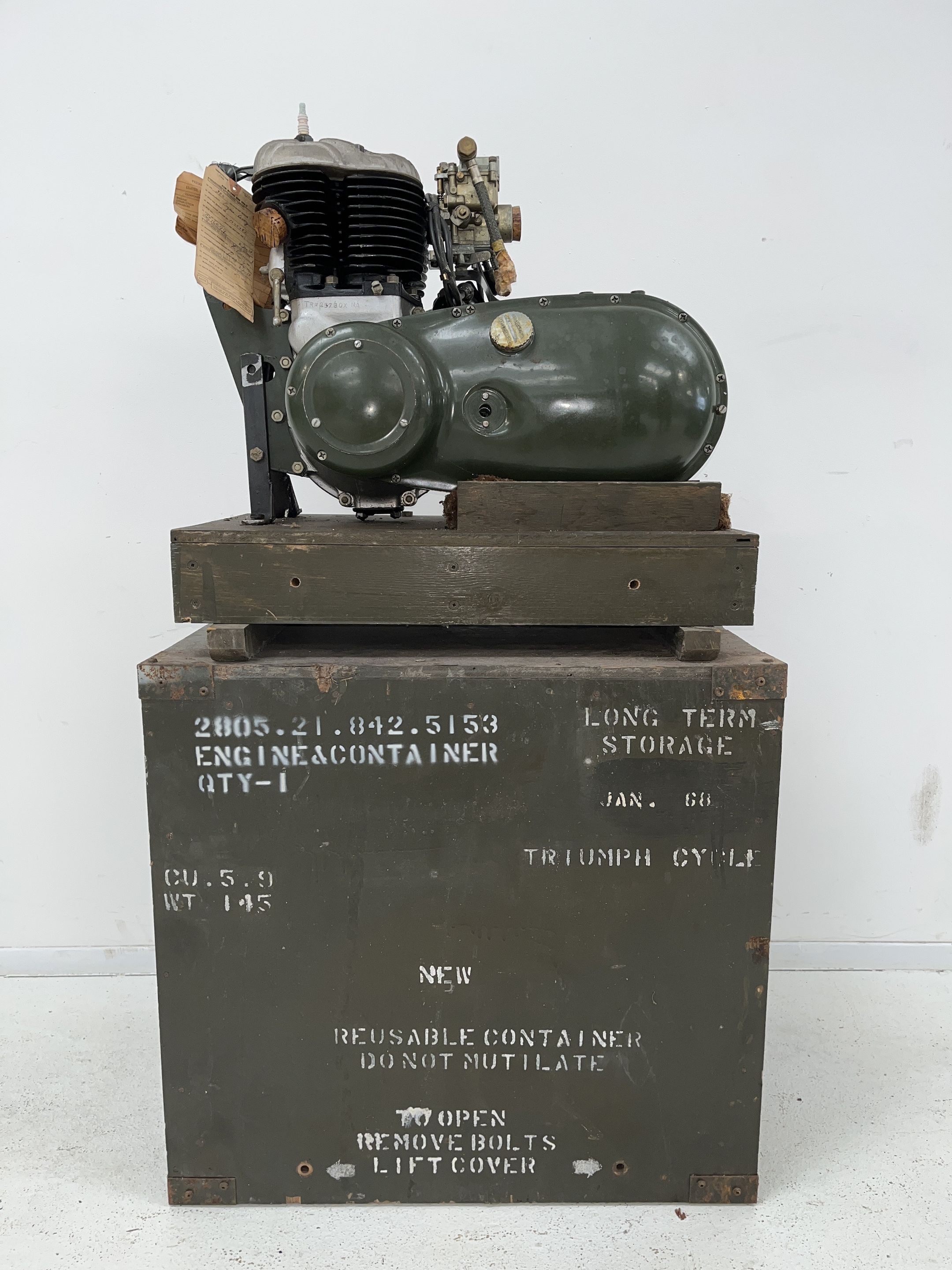 Bonhams Cars : A boxed Triumph TRW engine