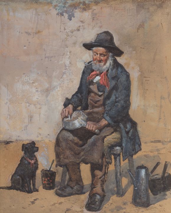 Bonhams : Charles Rowbotham (British, circa 1856-1921) The old tinker